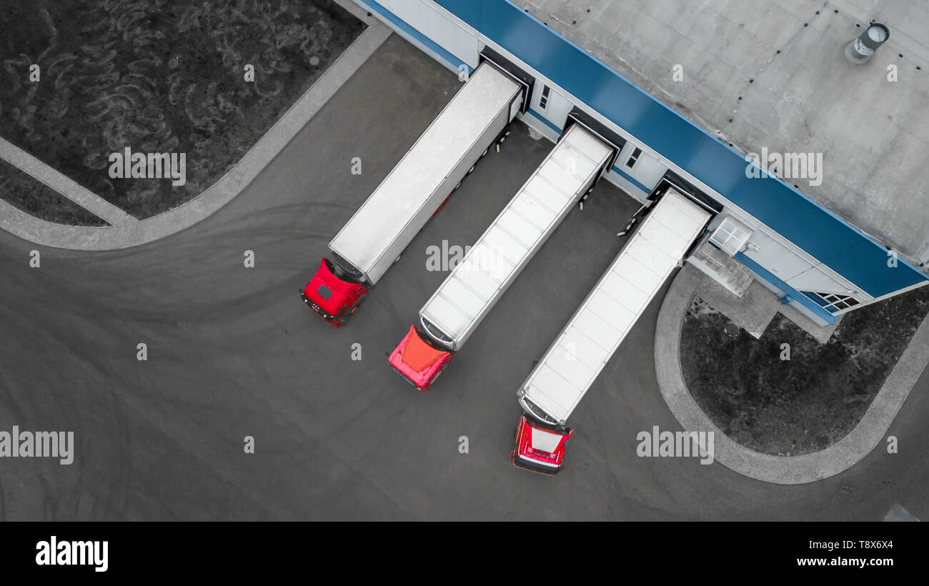 logistics center top view from drone Stock Photo - Alamy