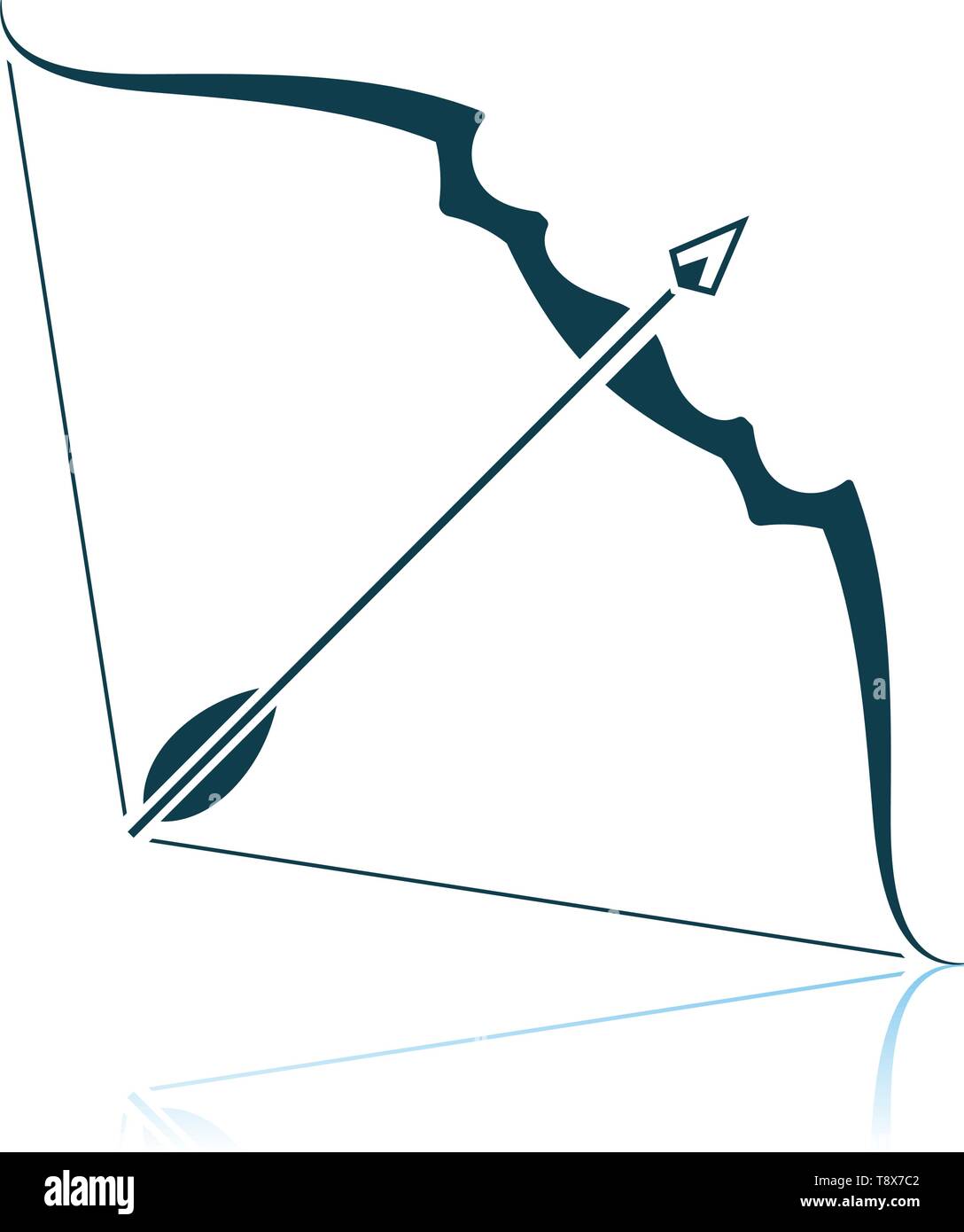 Bow And Arrow Icon. Shadow Reflection Design. Vector Illustration Stock ...