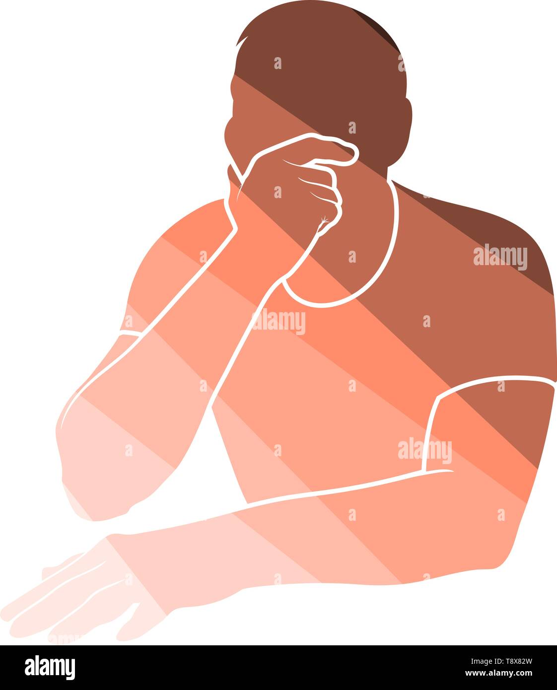 Thinking Man Icon. Flat Color Ladder Design. Vector Illustration Stock ...