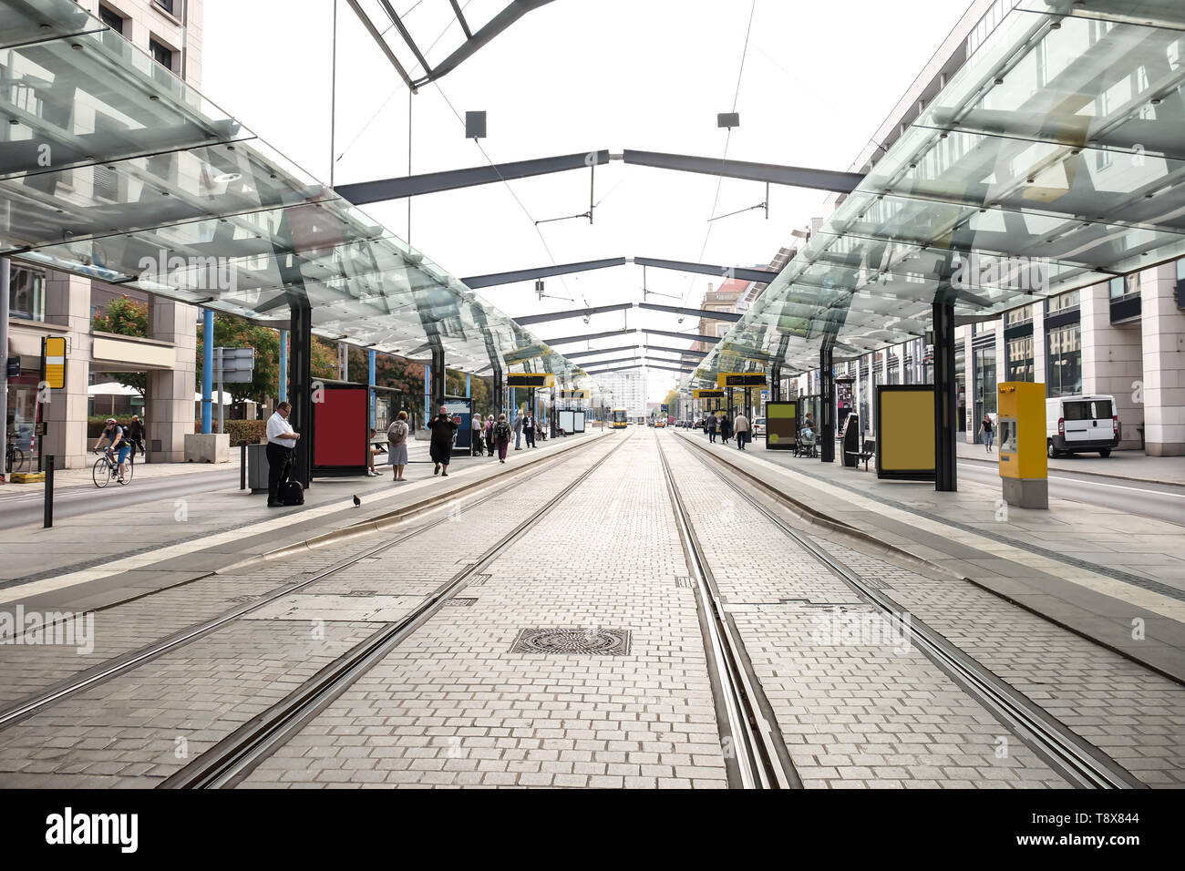 Modern tramway stop on town hi-res stock photography and images - Alamy