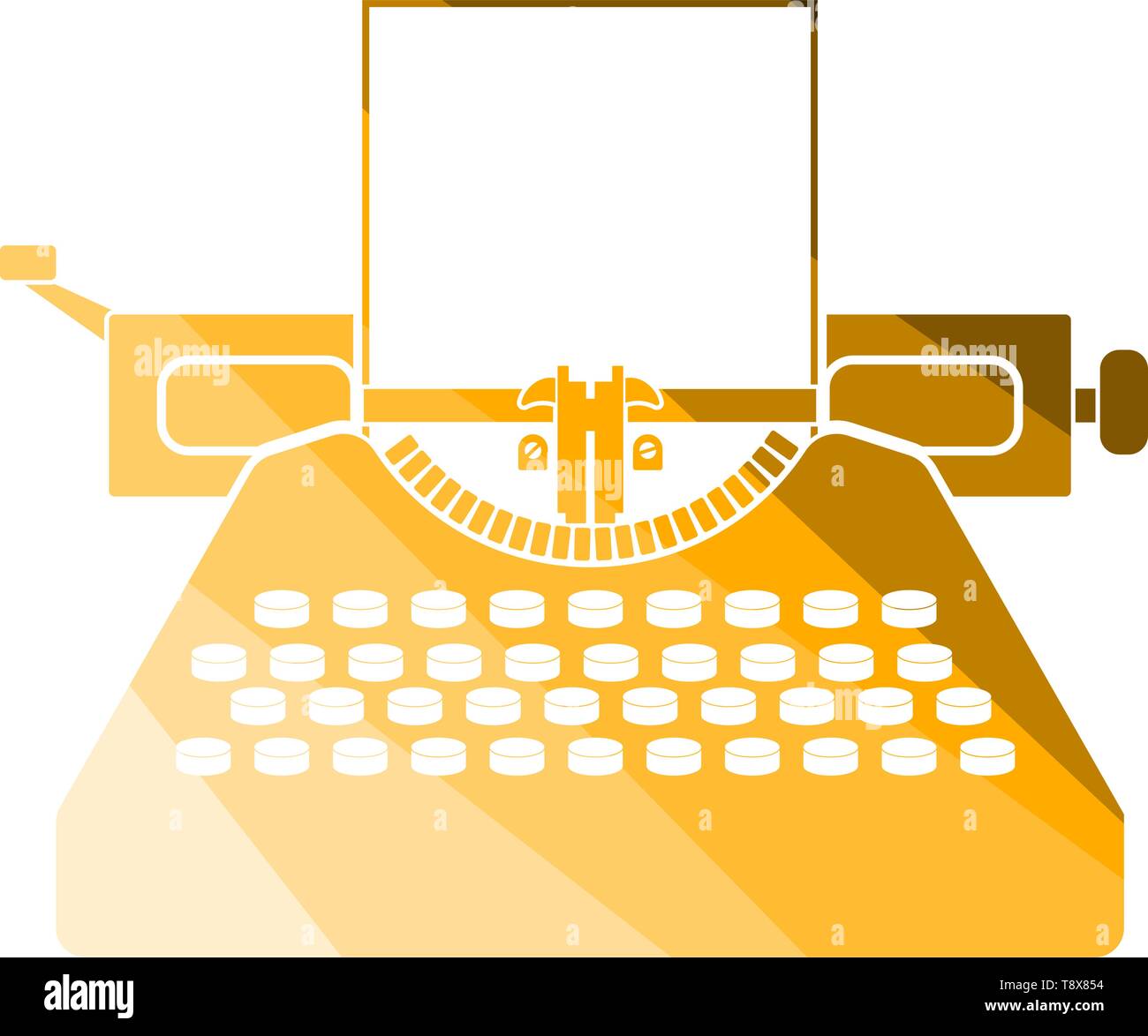Typewriter Icon. Flat Color Ladder Design. Vector Illustration Stock ...