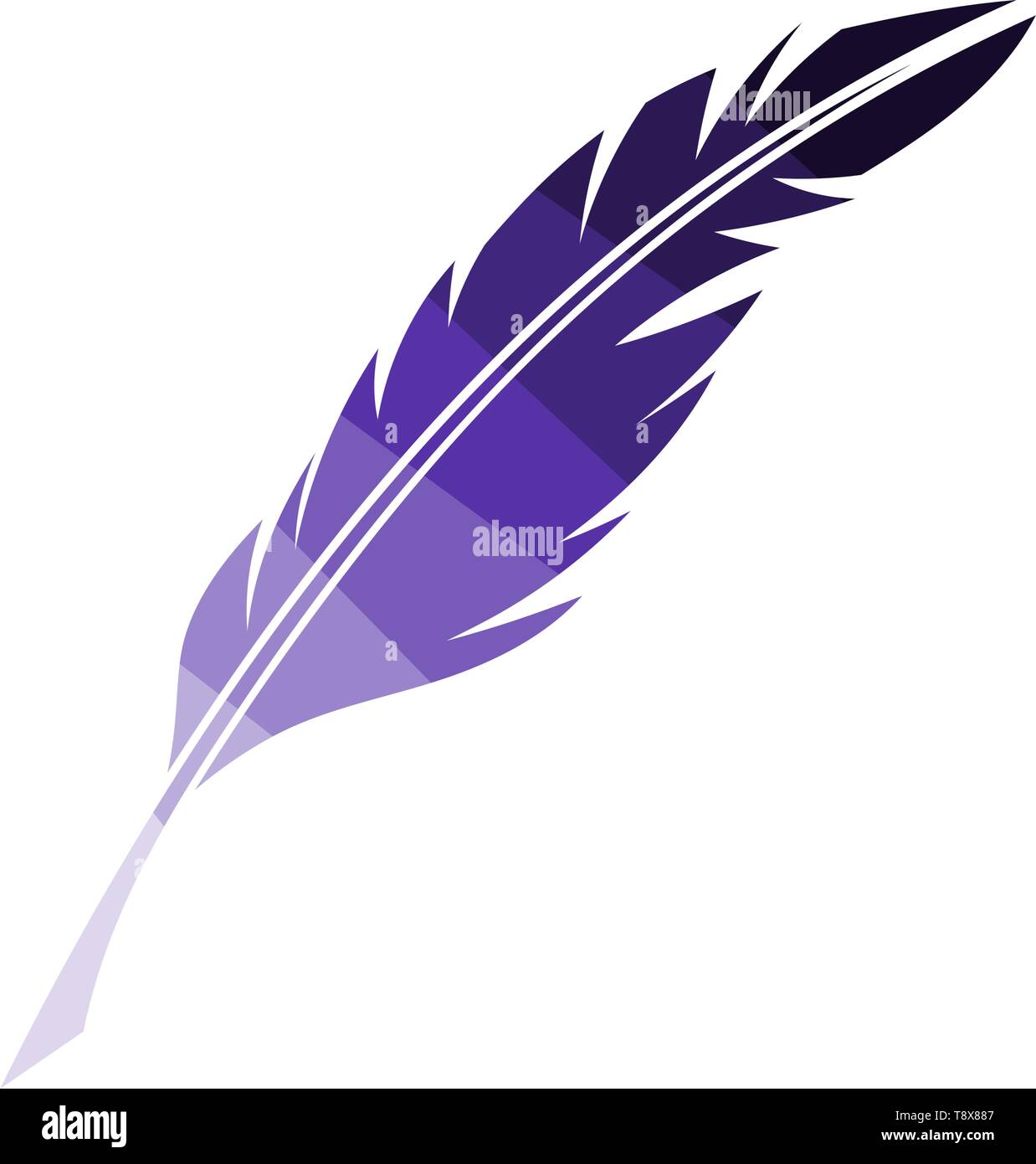 Writing Feather Icon. Flat Color Ladder Design. Vector Illustration ...