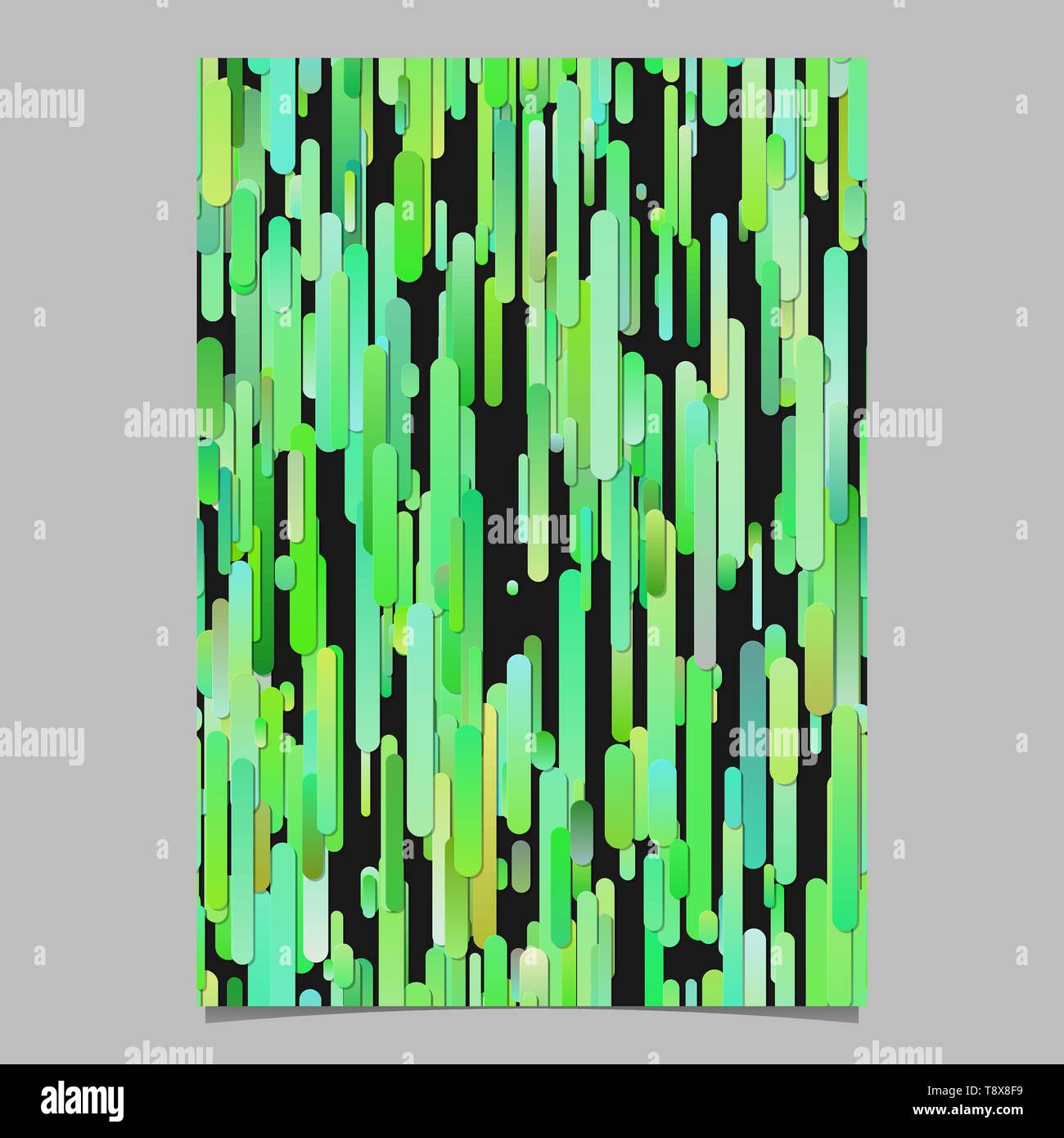 Green Trendy Abstract Gradient Vertical Rounded Stripe Pattern Poster