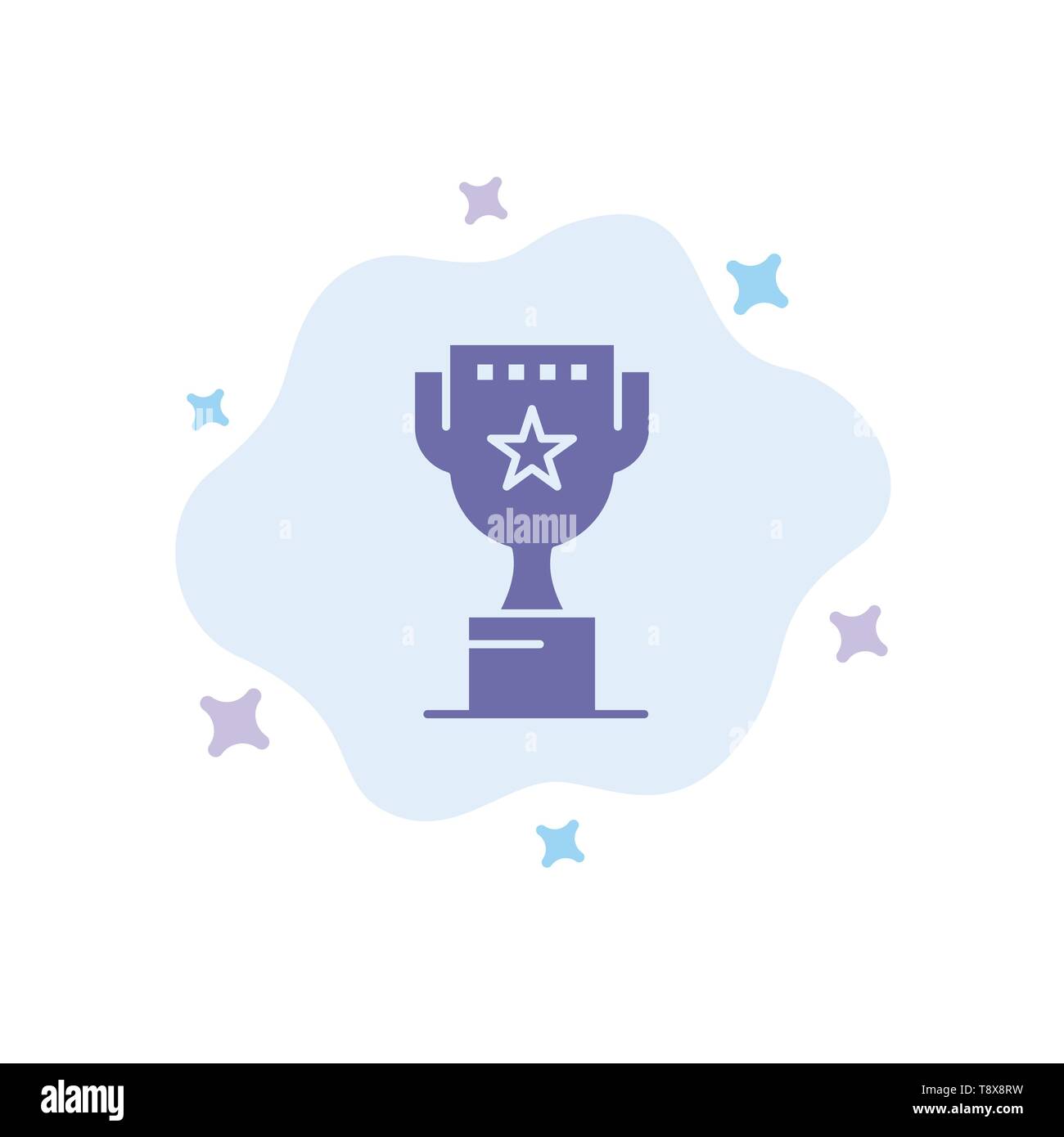 Award, Top, Position, Reward Blue Icon on Abstract Cloud Background ...