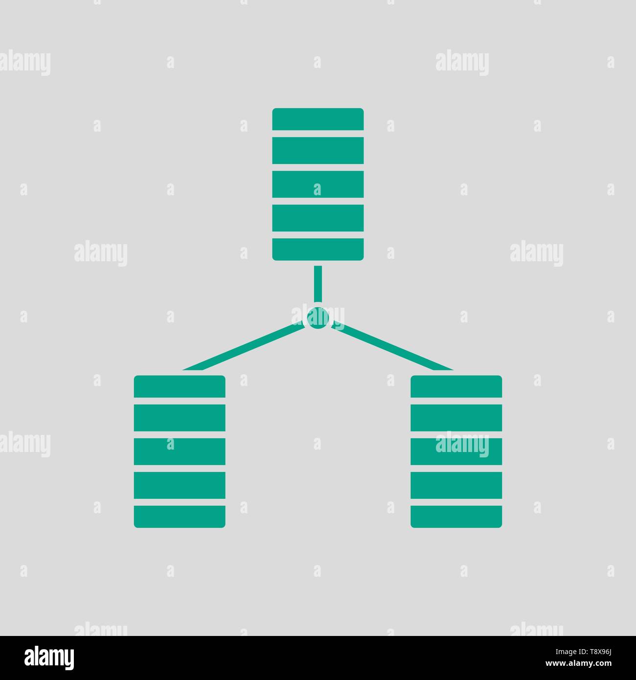 Database Icon. Green on Gray Background. Vector Illustration Stock ...
