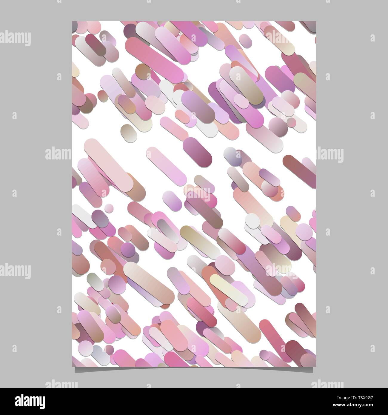 Pink trendy gradient diagonal rounded stripe pattern brochure background template - vector ...
