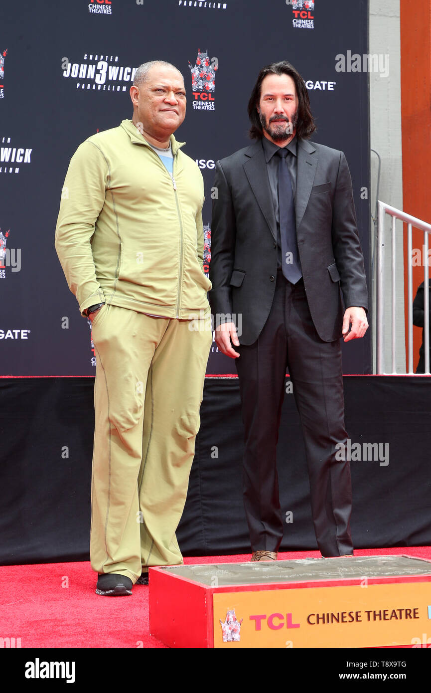 Hollywood, Ca. 14th May, 2019. Laurence Fishburne, Keanu Reeves, at the ...