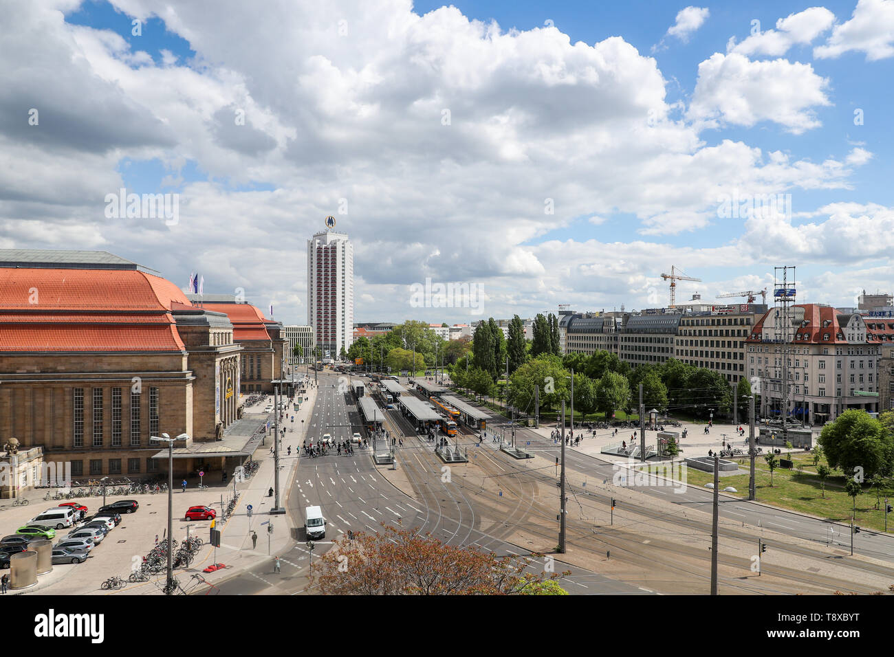 Leipzig, Germany. 09th May, 2019. View of the Willy-Brandt-Platz and ...