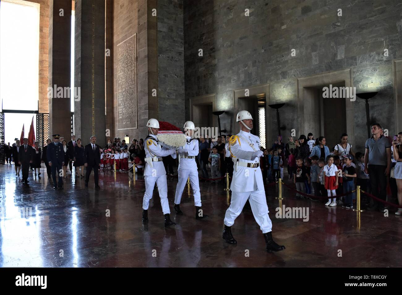 Ankara, Turkey. 15th May, 2019. Turkish honor guards march during a ...