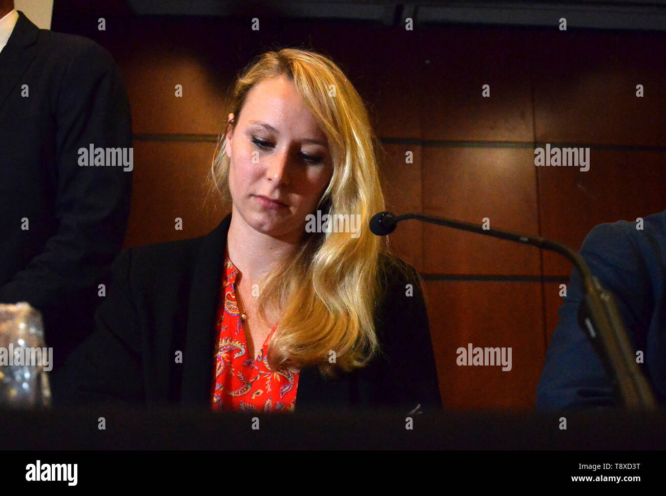 Marion Maréchal-Le Pen, leader of the Front National, right-wing party ...
