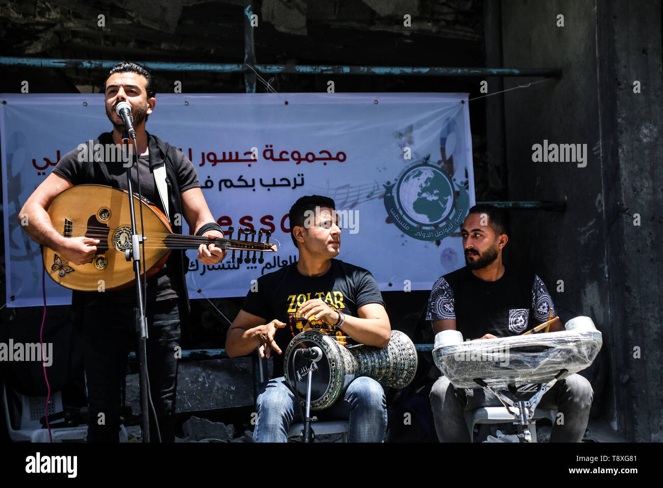 Gaza City, Gaza Strip, Palestine, 14 May 2019. A group of three ...