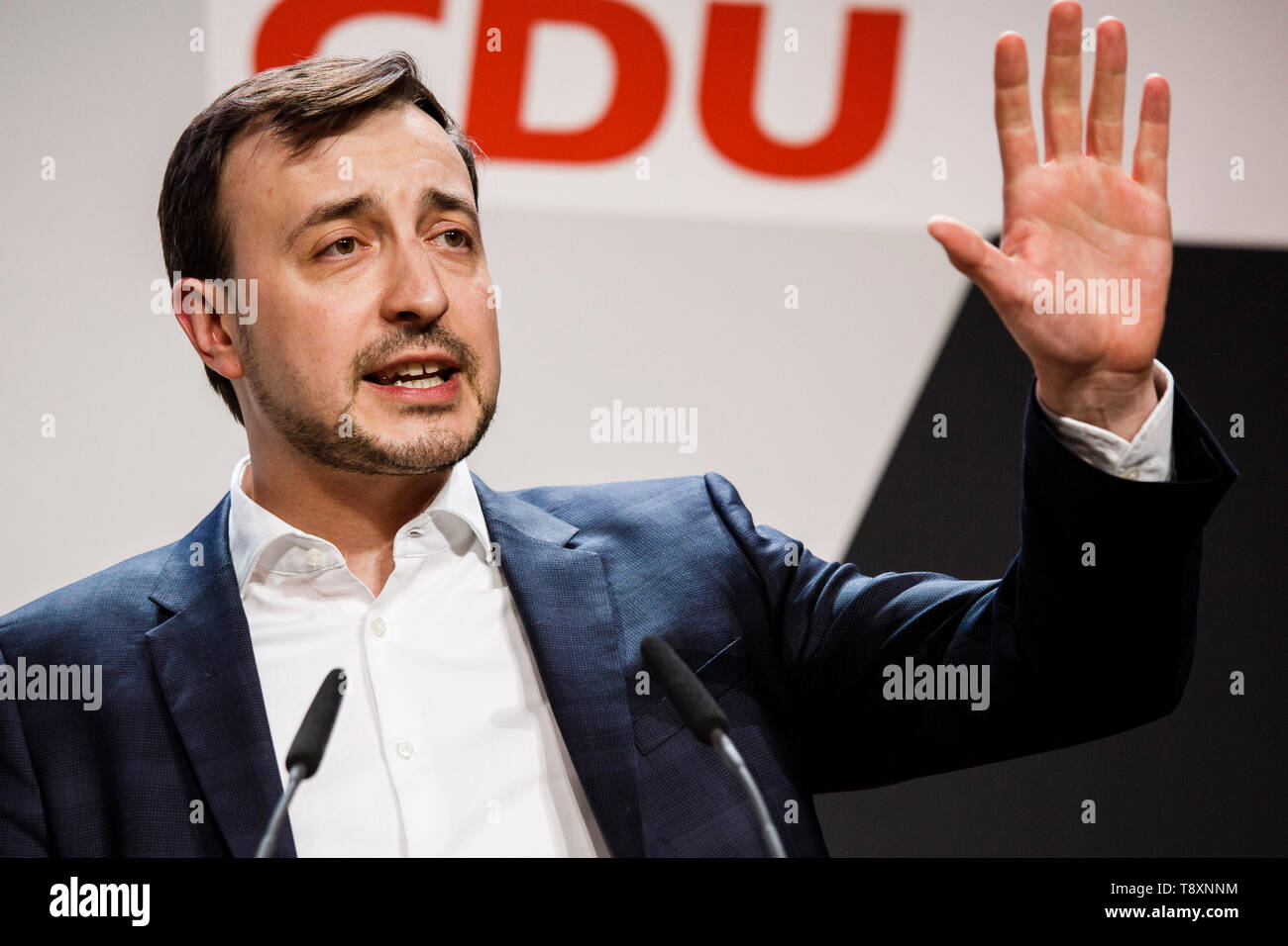 15 May 2019, Berlin: Paul Ziemiak, CDU Secretary General, speaks at the ... 15 May 2019, Berlin: Paul Ziemiak, CDU Secretary General, speaks at the ...