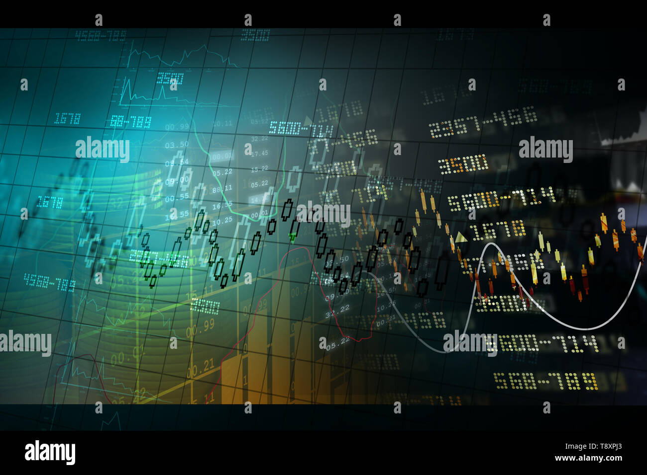 Stock market graphs Stock Photo - Alamy