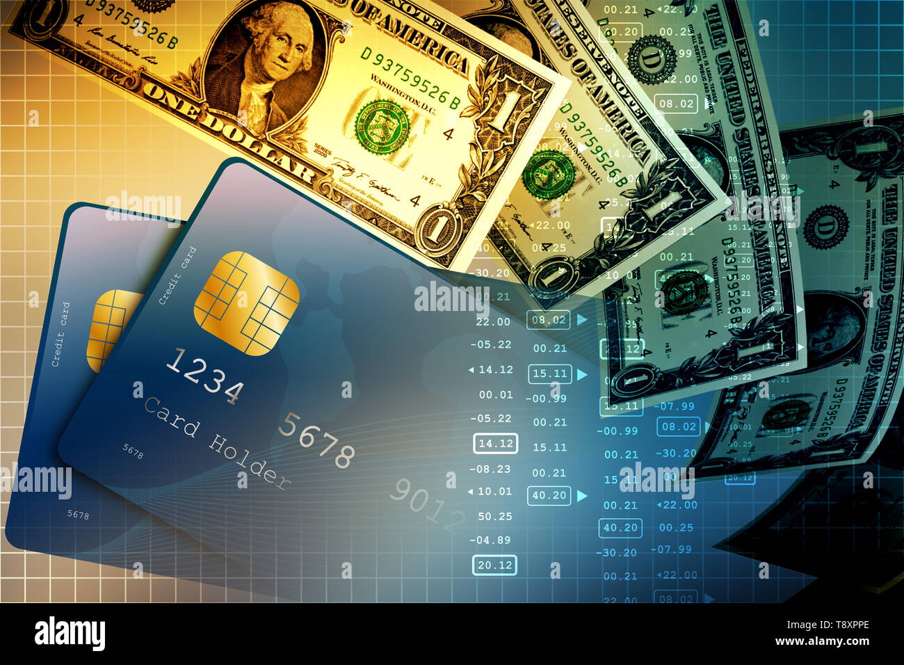 Monetary concept and market analysing graph Stock Photo - Alamy