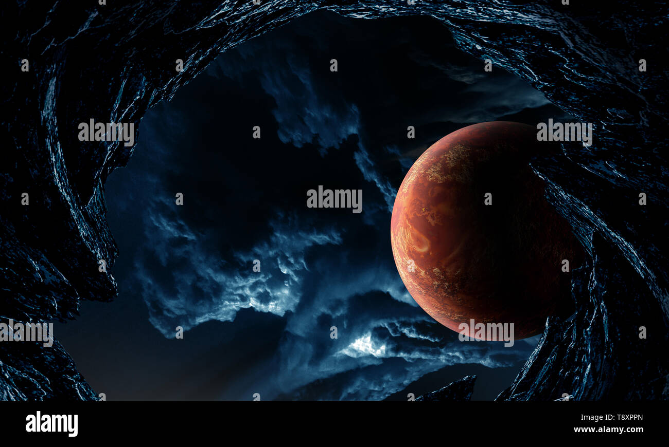 Abstract planets and space background Stock Photo - Alamy