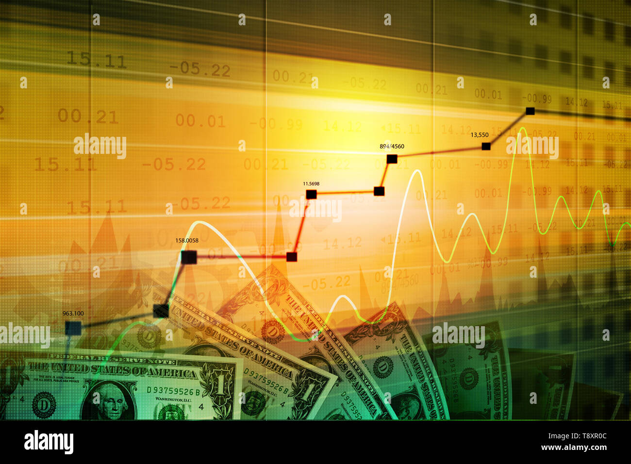 Monetary concept and market analysing graph Stock Photo - Alamy