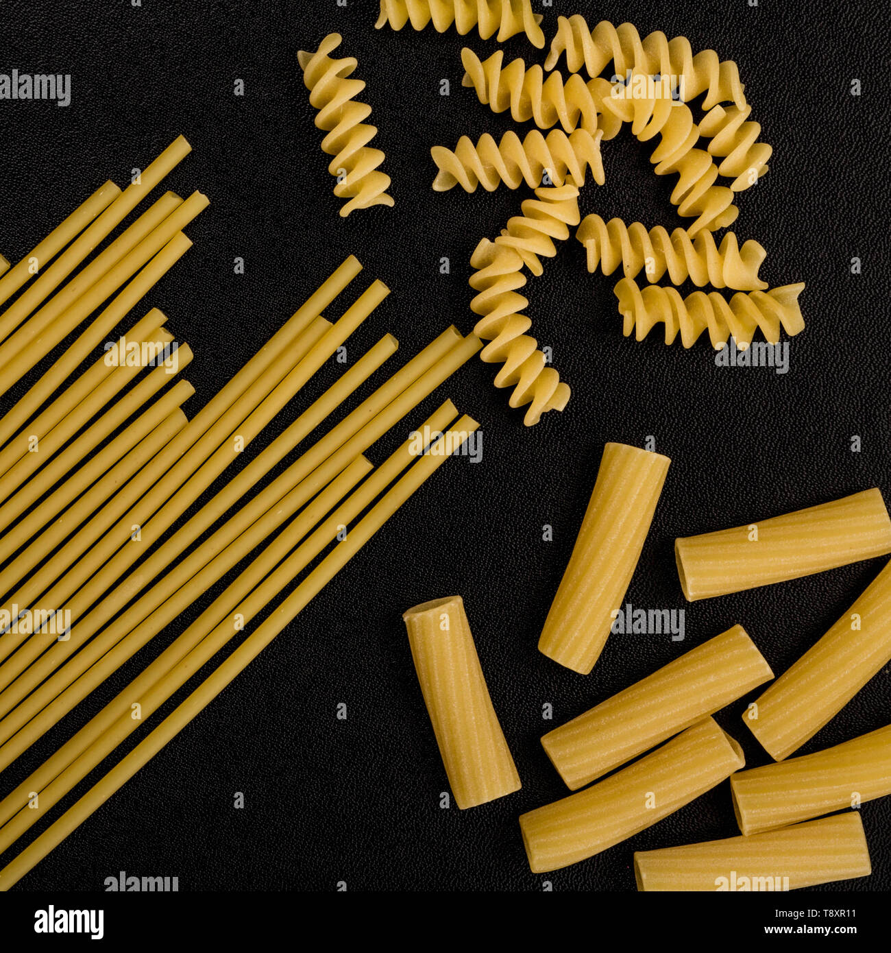 Selection of Dry Uncooked Italian Style Pasta Stock Photo - Alamy