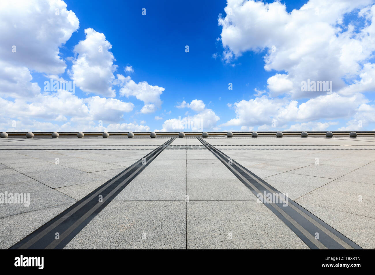 Empty square floor and beautiful sky clouds landscape Stock Photo - Alamy