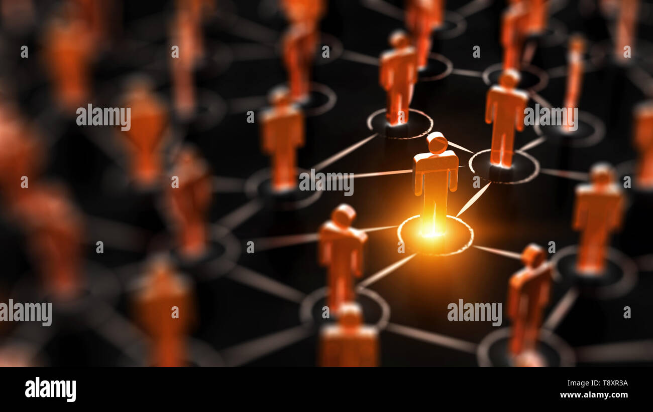 Abstract Social network concept, connecting human figures Stock Photo ...