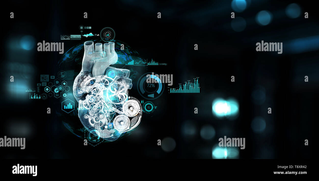 Anatomic heart made with steel gears and mechanic parts Stock Photo - Alamy