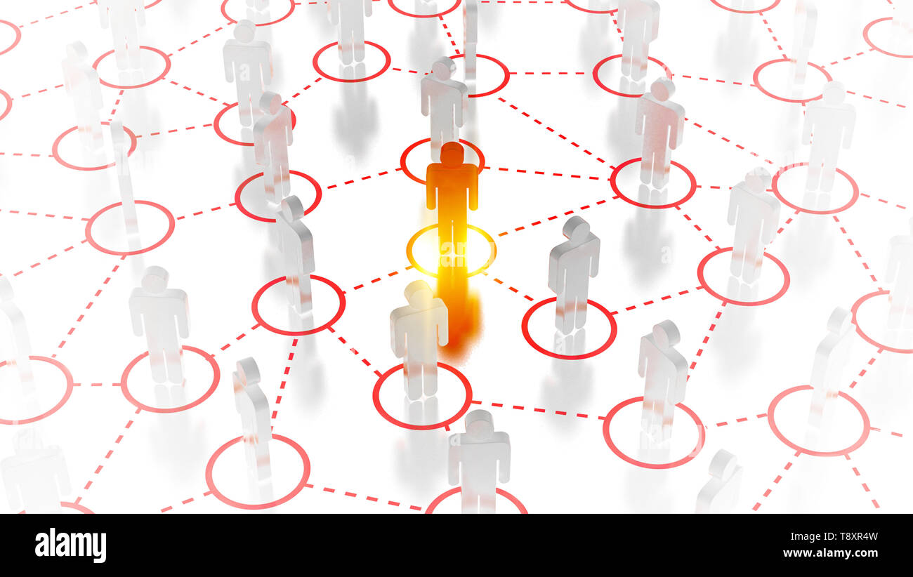 Abstract Social network concept, connecting human figures Stock Photo ...