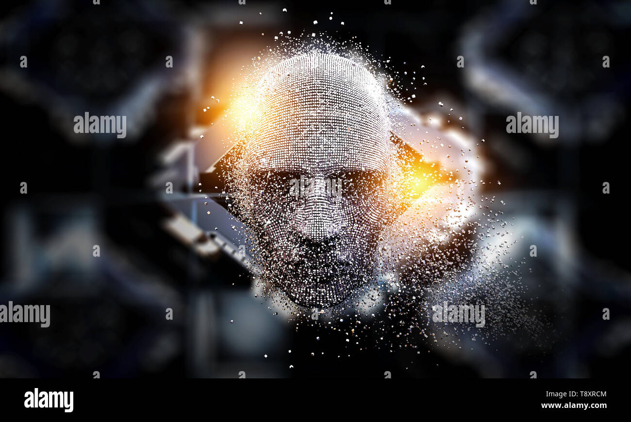 Digital head, artificial intelligence concept Stock Photo - Alamy