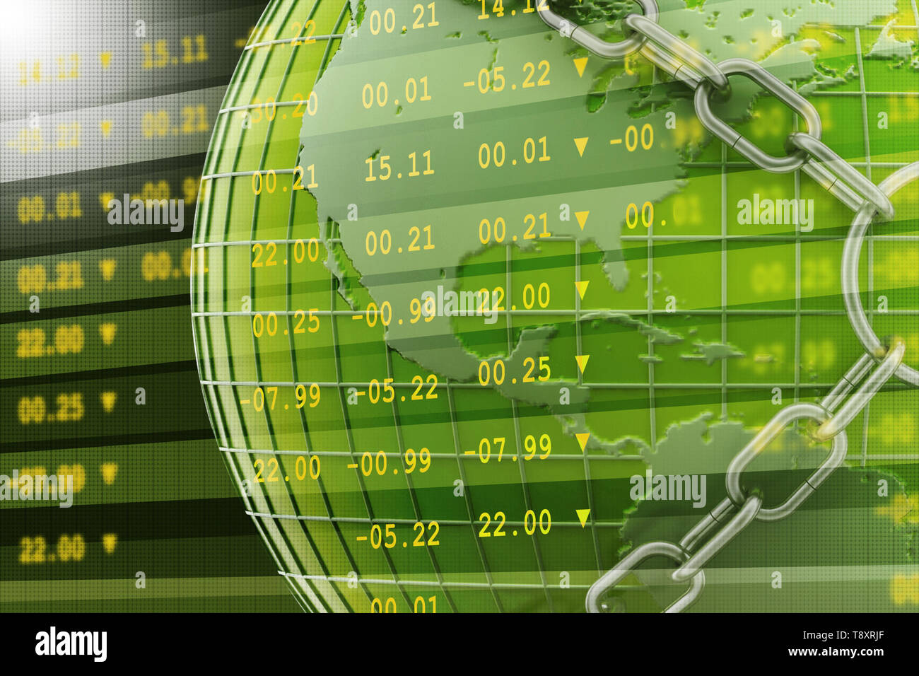 stock market chart with chain Stock Photo - Alamy