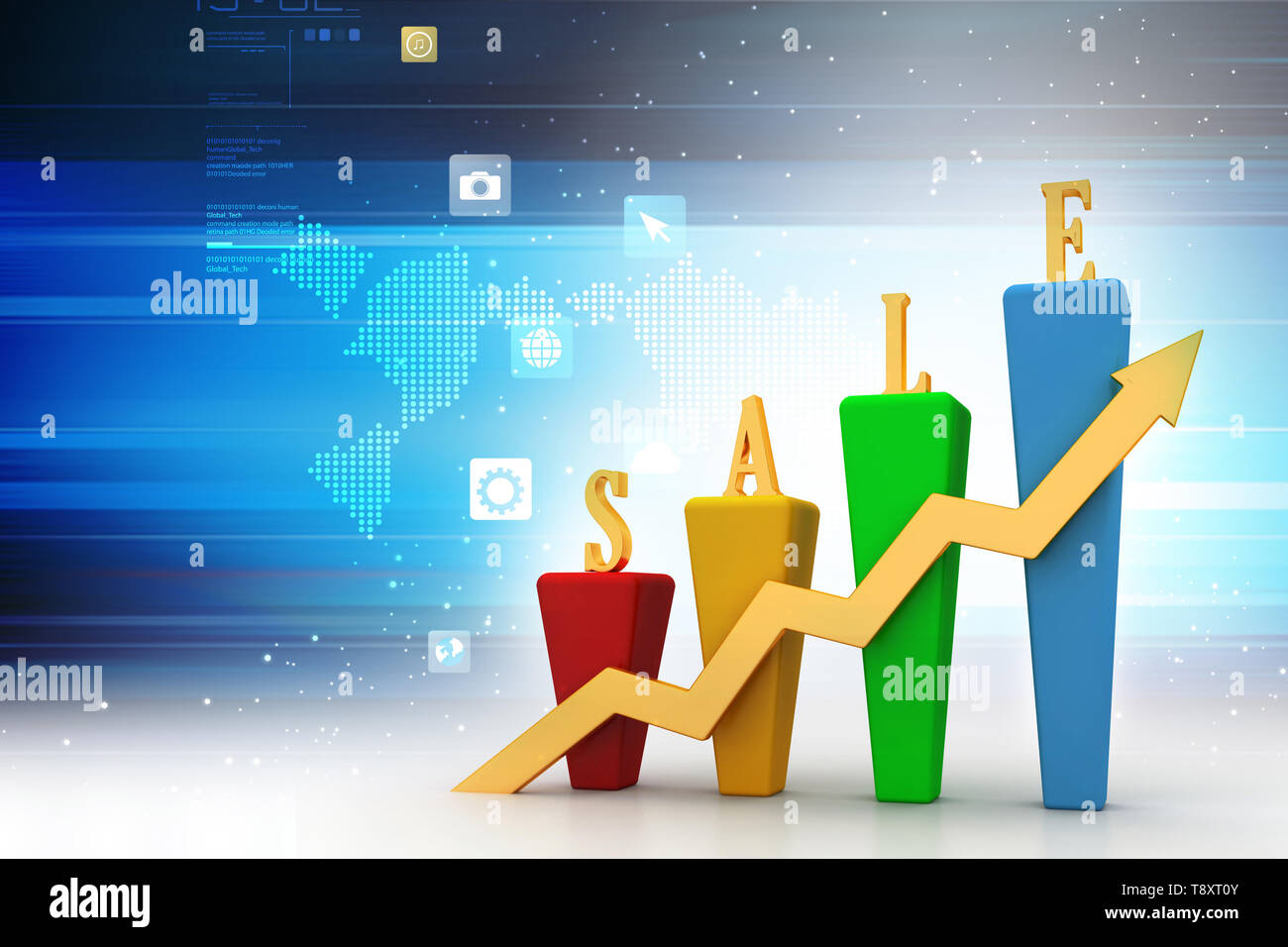 Sales growth graph Stock Photo - Alamy