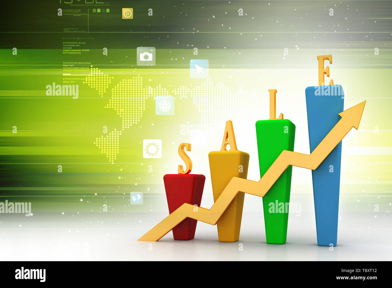 Sales growth graph Stock Photo - Alamy