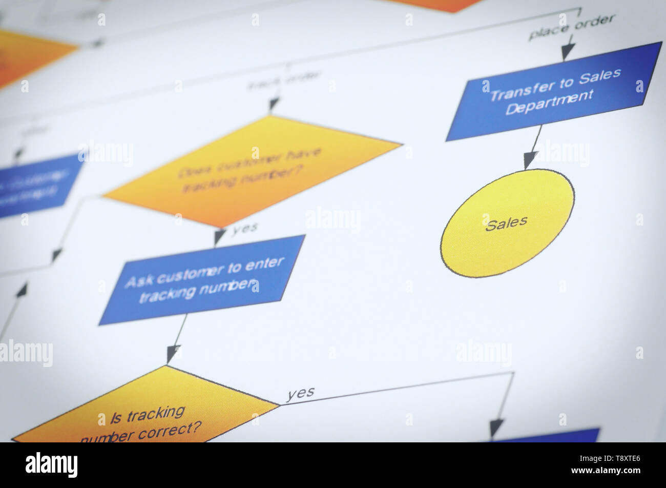 process management concept with colorful lighting, shallow dof Stock ...
