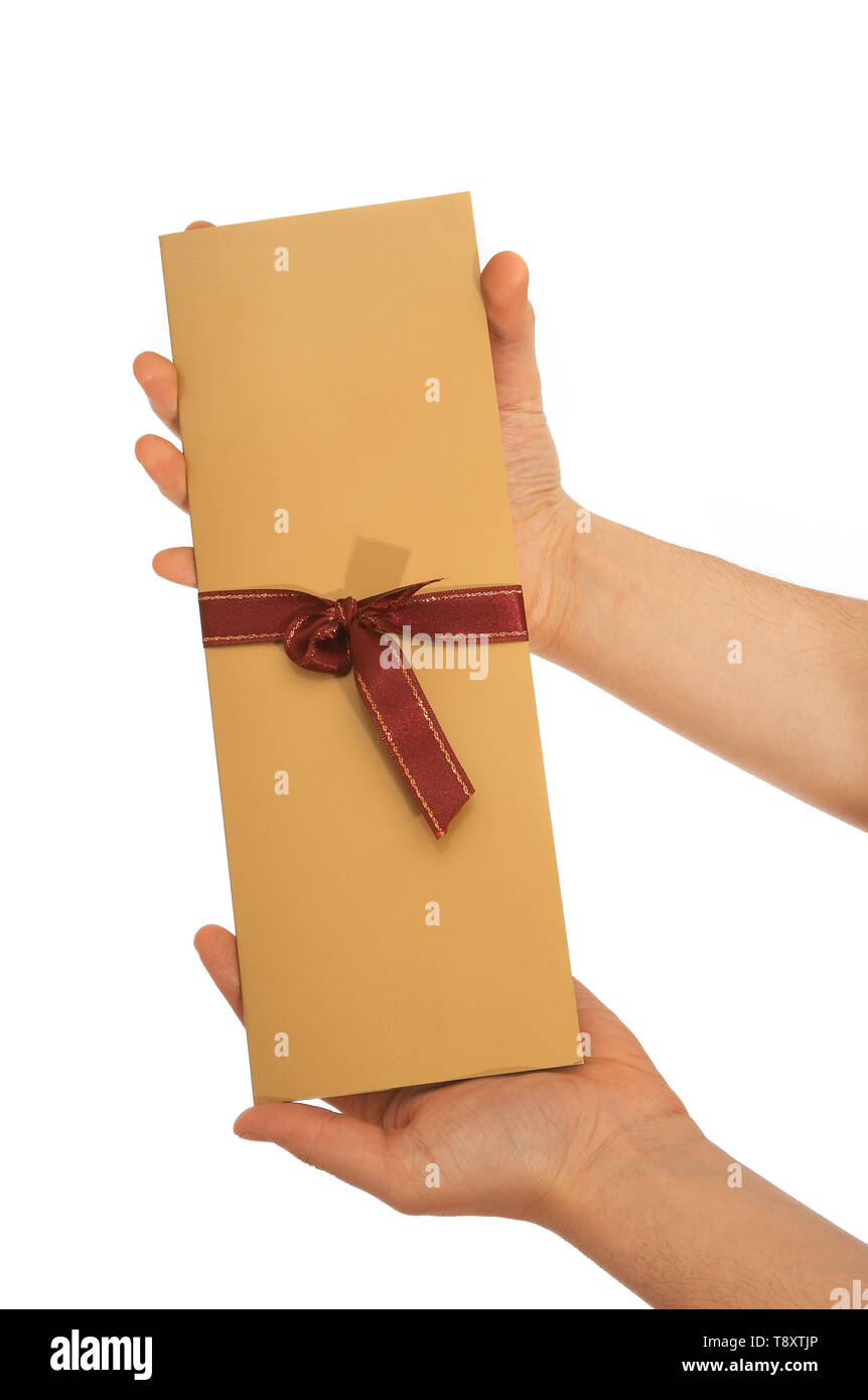 hands holding beautiful party invitation on white Stock Photo - Alamy