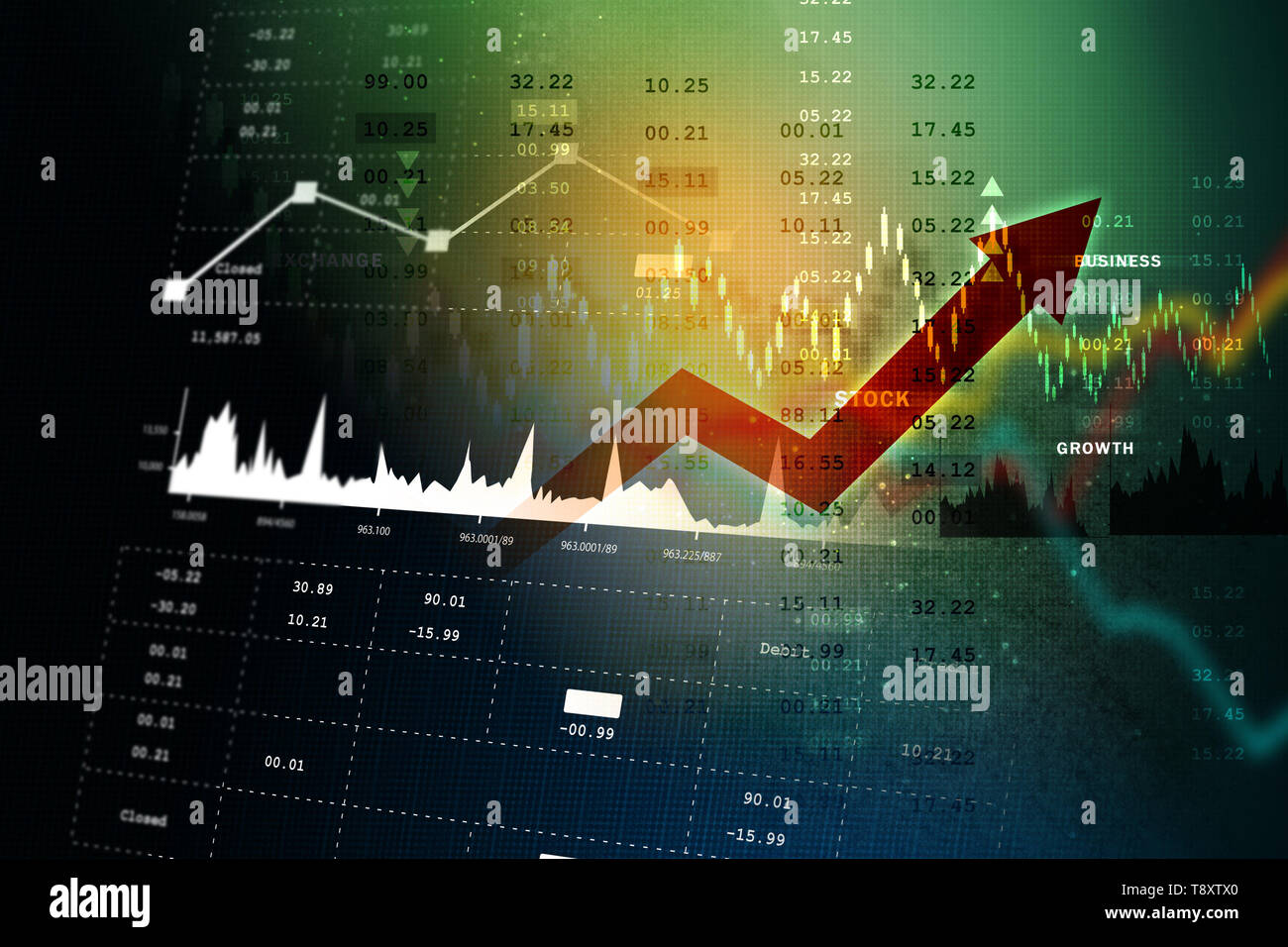 Stock market graph analysis Stock Photo - Alamy