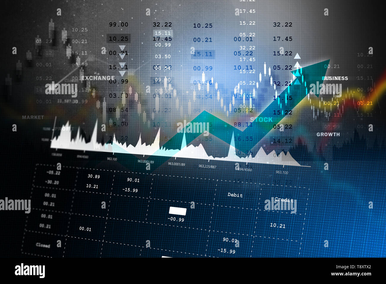 Stock market graph analysis Stock Photo - Alamy