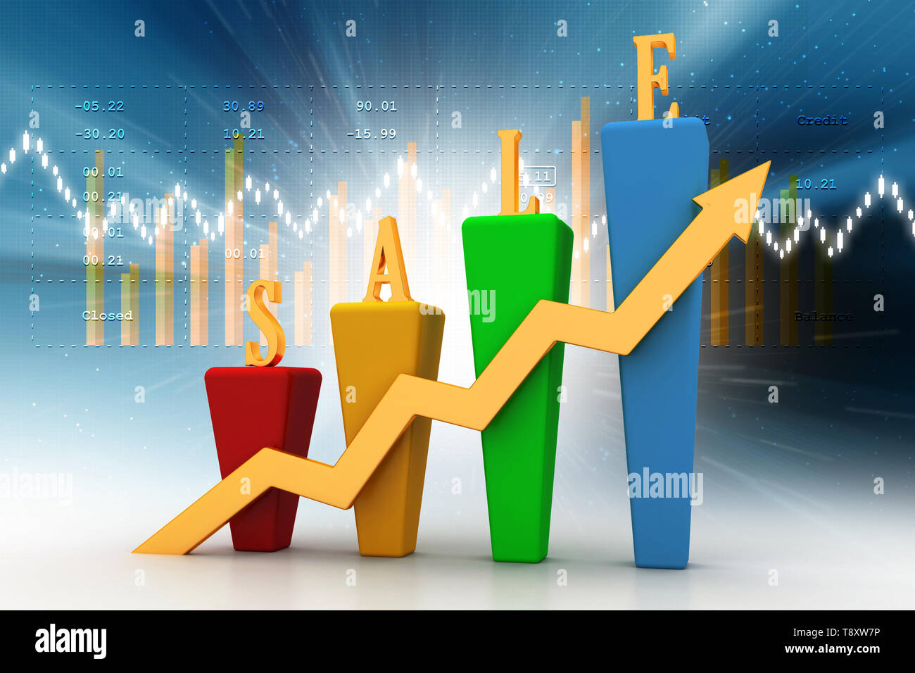 Sales Growth Graph Stock Photo - Alamy