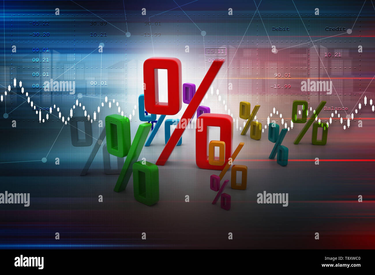 Percentage graph in stock market Stock Photo - Alamy