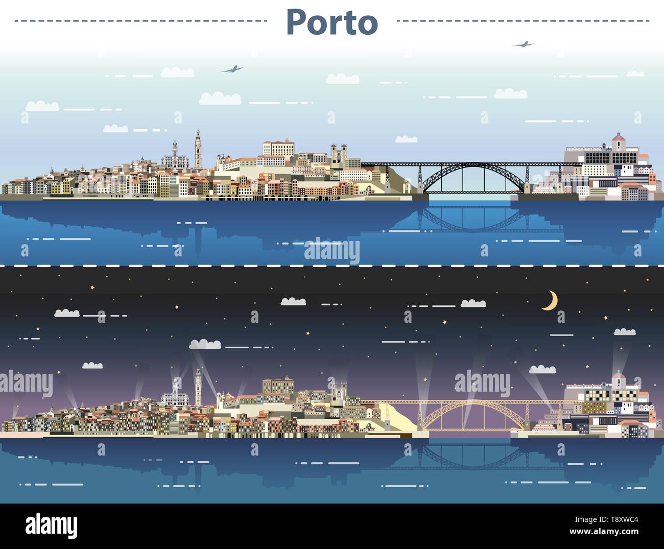 Porto skyline view Stock Vector Images - Alamy