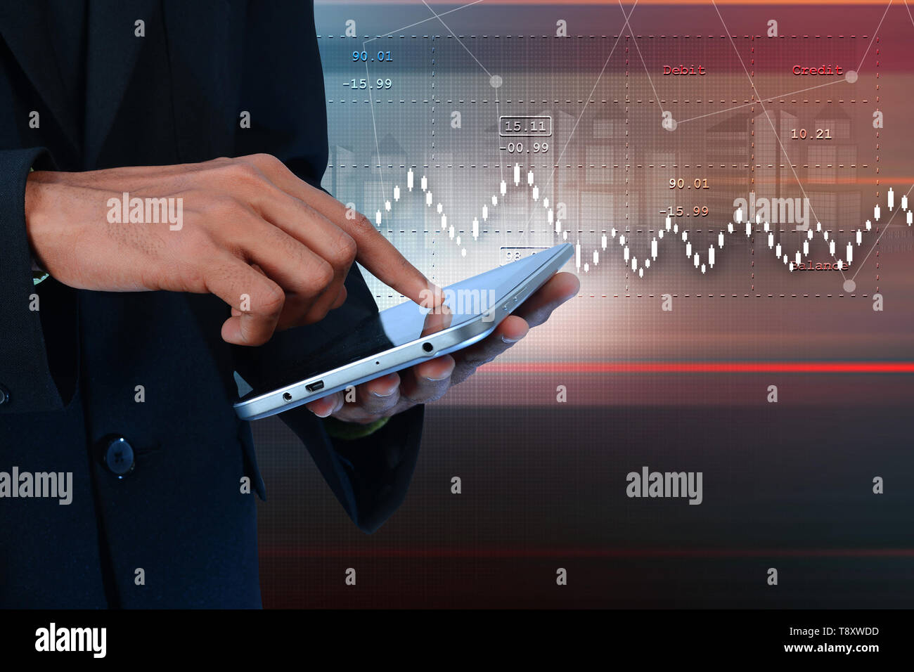 Sales growth graph in stock market Stock Photo - Alamy