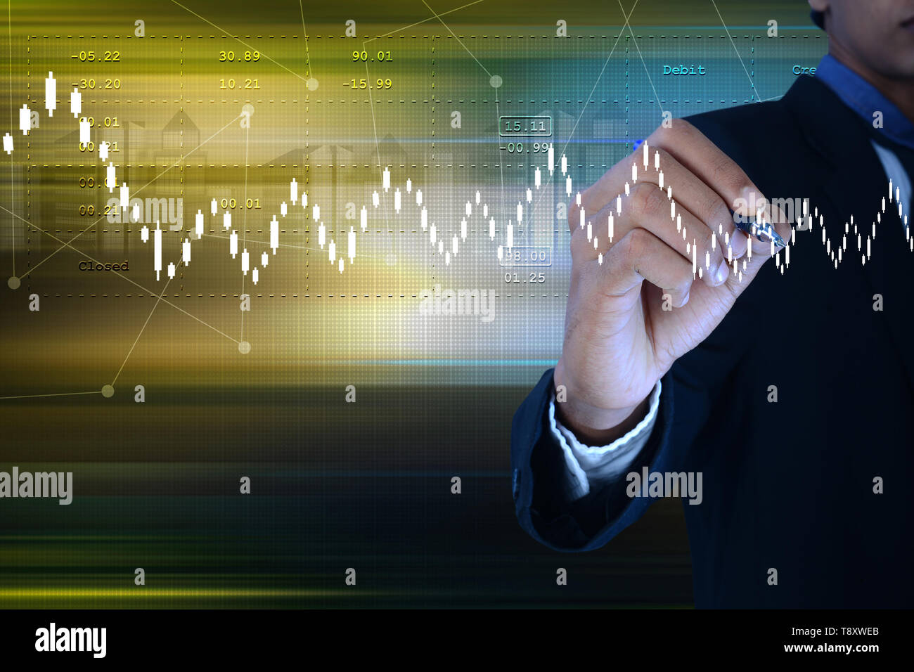 Sales growth graph in stock market Stock Photo - Alamy