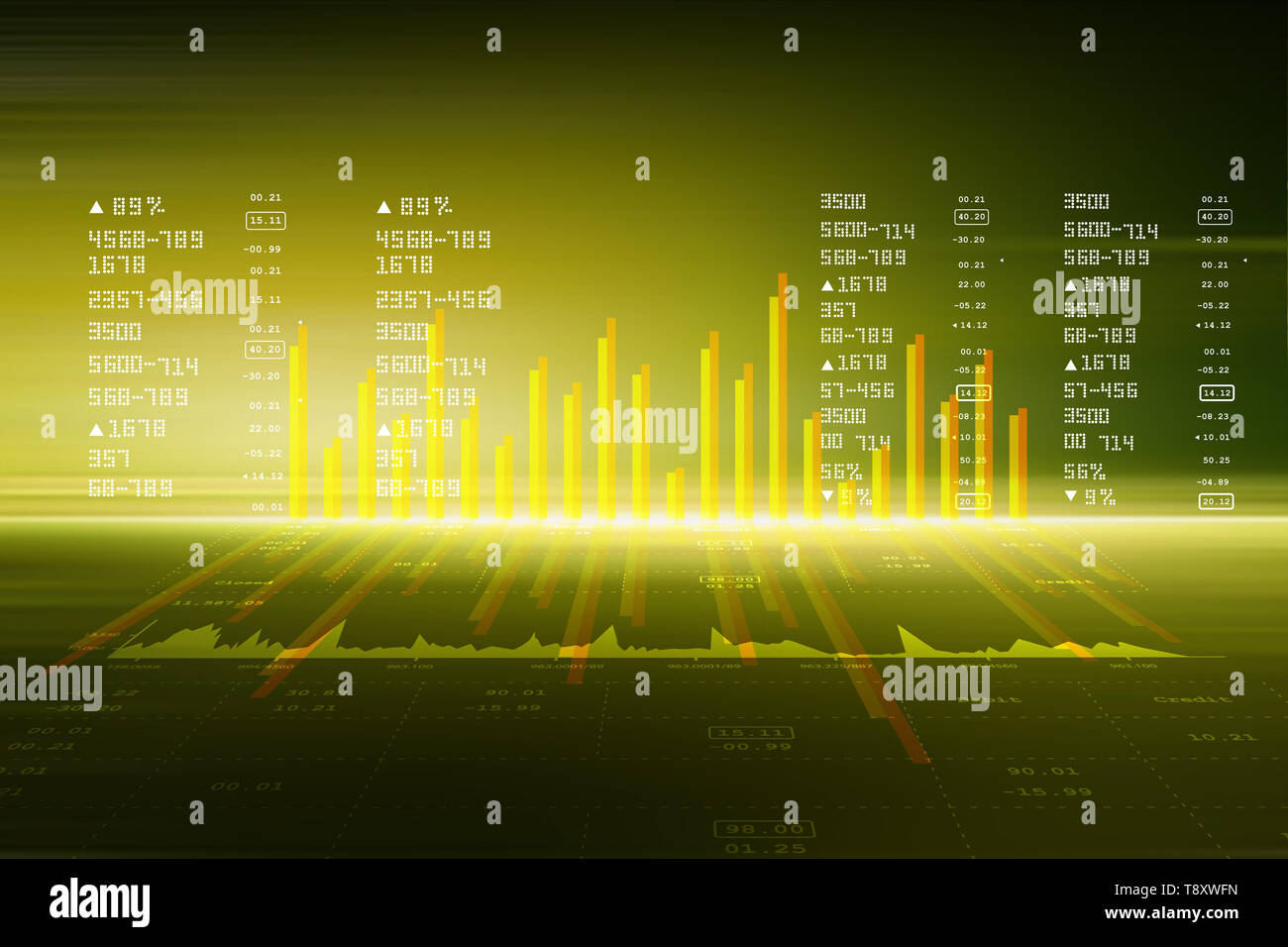 Sales growth graph in stock market Stock Photo - Alamy