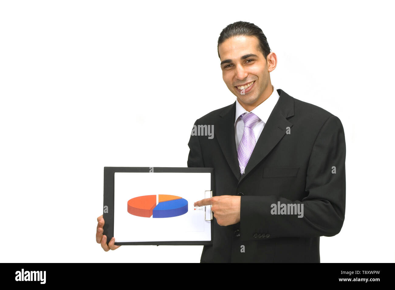 business presentation with clipboard on white Stock Photo - Alamy
