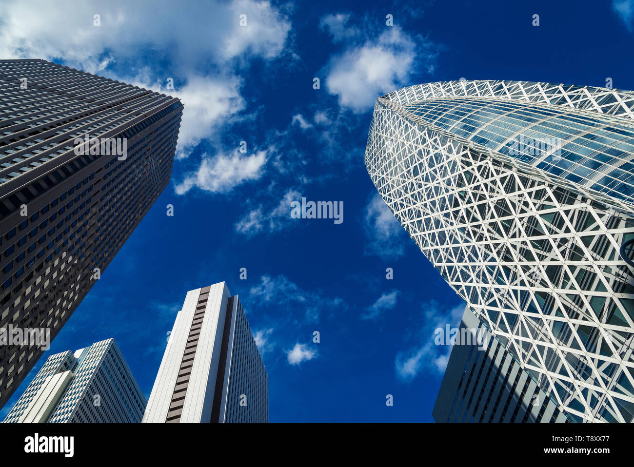 Shinjuku business and financial district modern skyscrapers in Tokyo ...