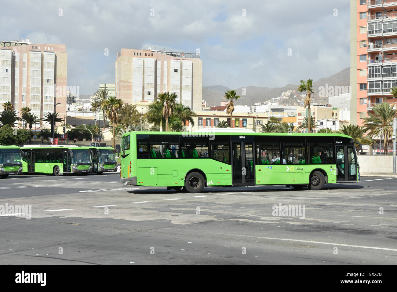 Santa Cruz de Tenerife, Canary island, Bus station, Spain Stock Photo ...