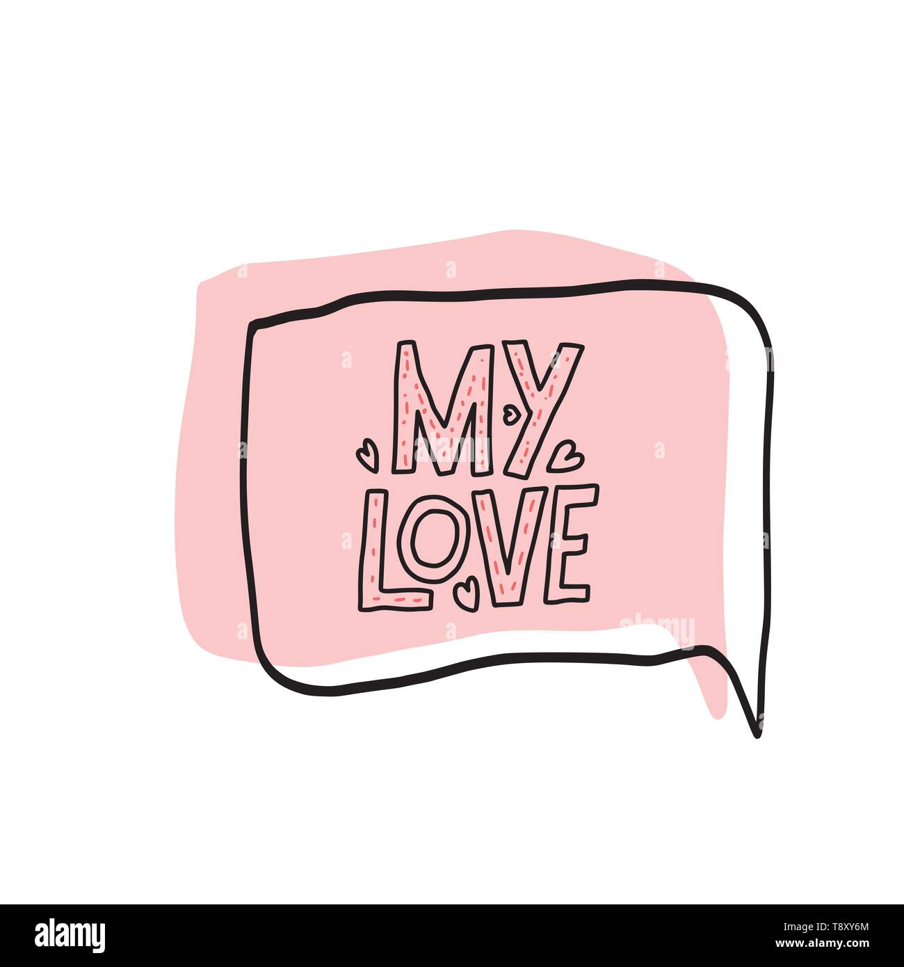 Love lettering speech bubble hi-res stock photography and images - Alamy