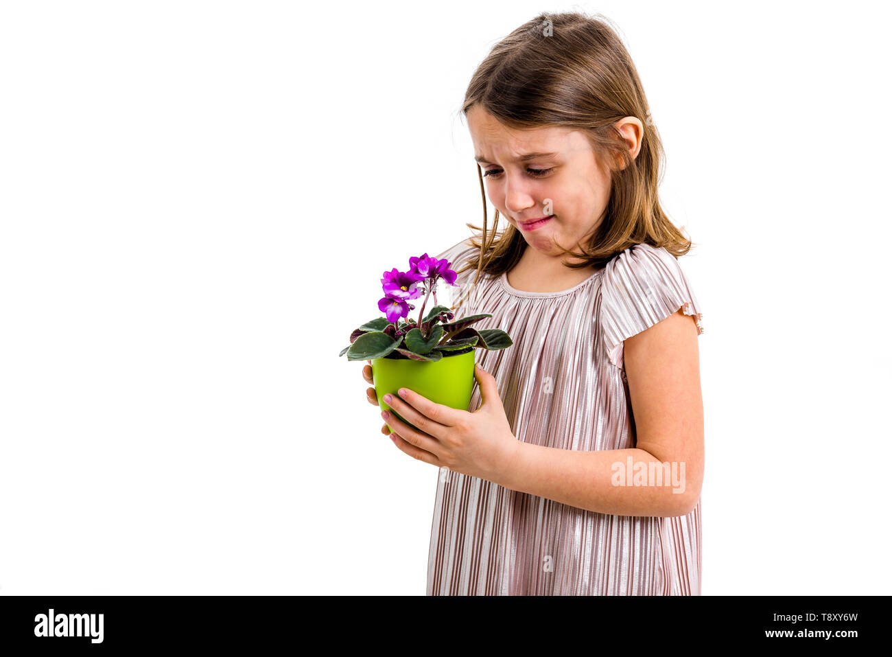 Sad Girl Holding Flower