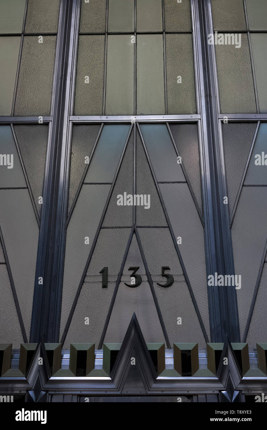 Glass above the entrance to the Chrysler Building at 135 E 42nd St ...