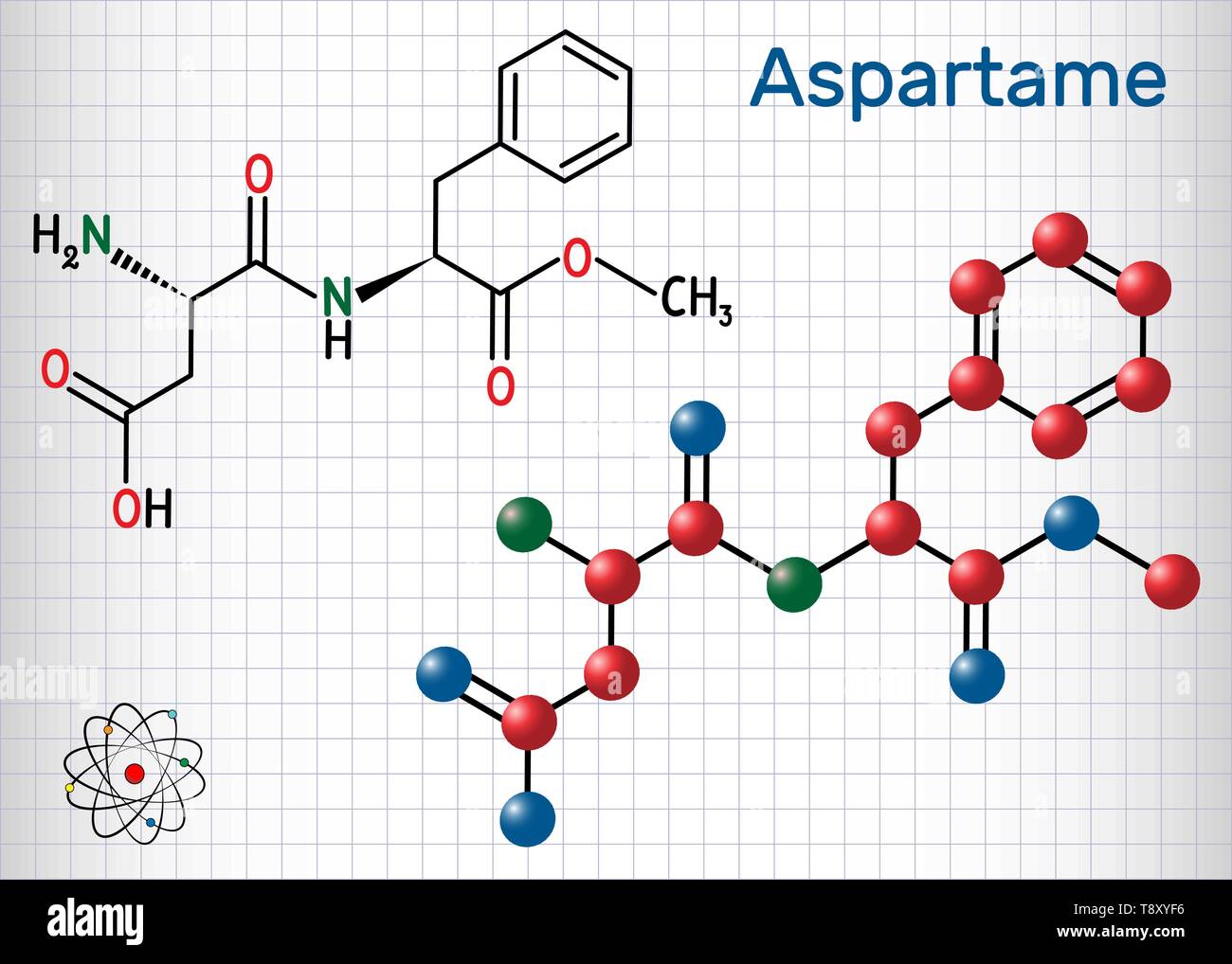 Aspartame Molecular Stock Vector Images Alamy