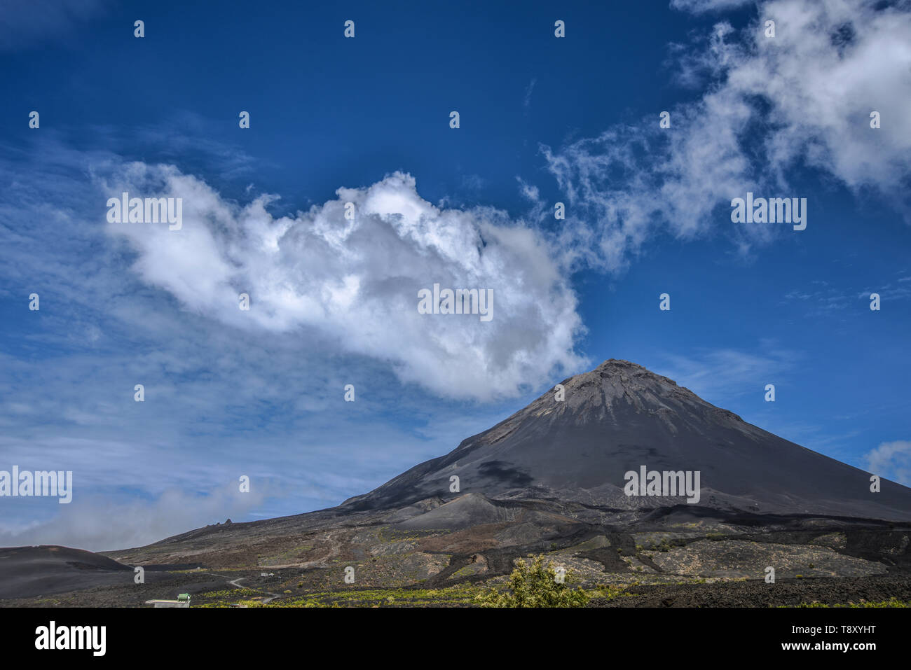 Cape Verde, Cabo Verde archipelago, Fogo Island: landscape of the “Cha ...