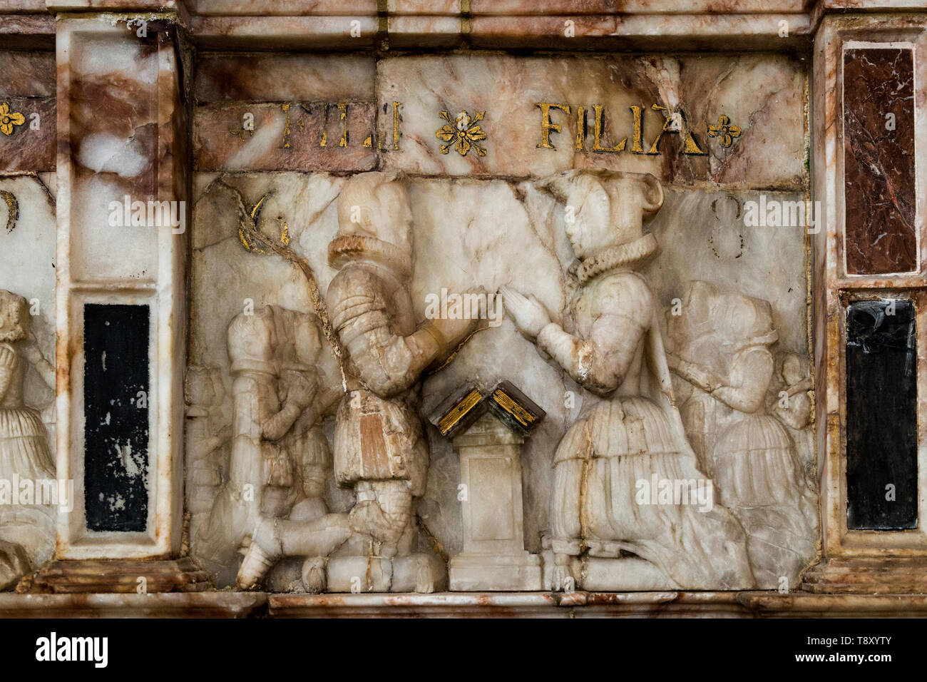 Tudor period 16th century Timperley family memorial alabaster monument ...