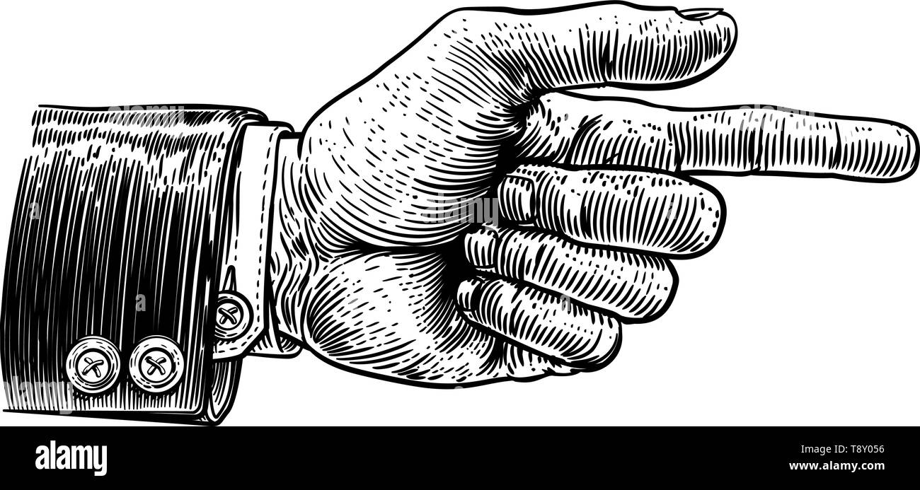 Hand Pointing Finger Direction In Business Suit Stock Vector Image ...