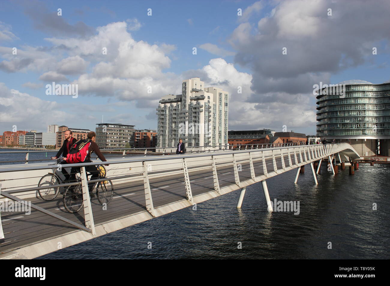 Bicycle and pedestrian bridge "Bryggebroen" in Islands Brygge ...
